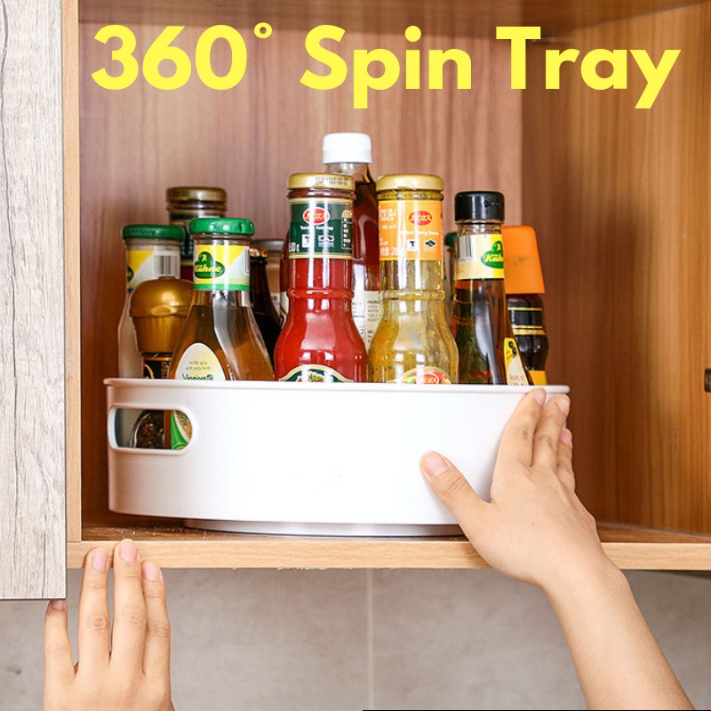 Kitchen Turntable Rack Spin Rack 360° Spin Tray Rack Kitchen Organizer ...
