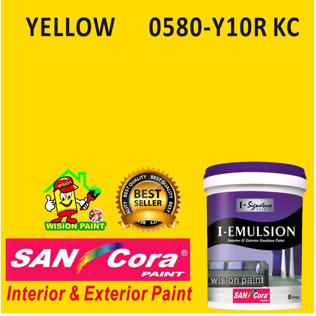YELLOW 0580-Y10R KC ( 1L ) SANCORA I-EMULSION PAINT FOR INTERIOR AND ...