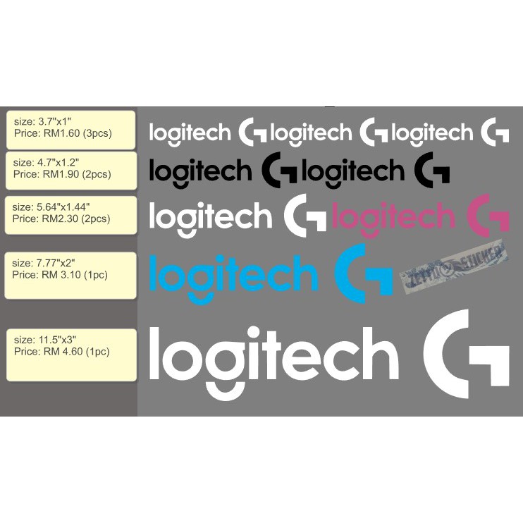 Logitech Custom Diecut Vinyl Sticker for PC Enthusiast (sticker potong ...