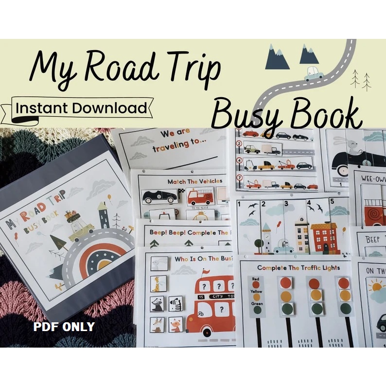 465 My Road Trip Busy Book Printable (PDF) Preschool Kindergarten ...