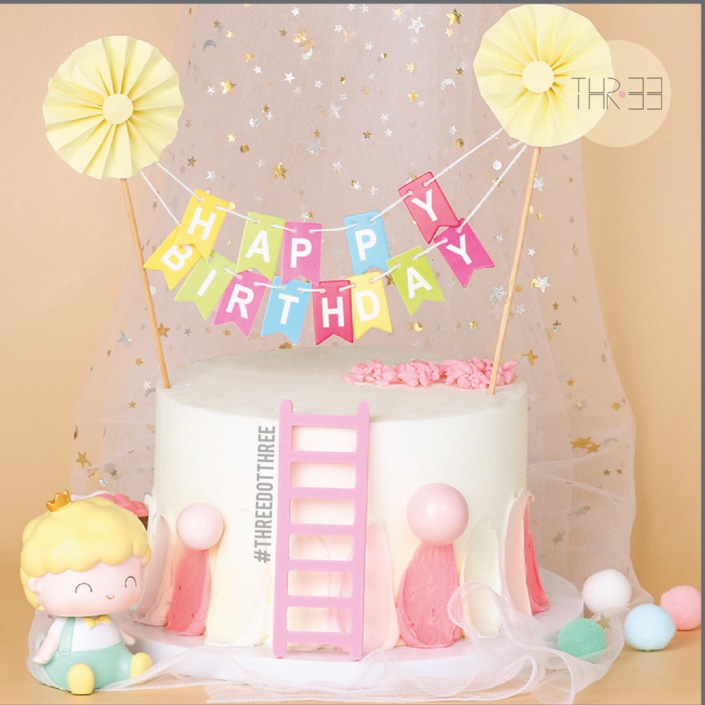 Cake Topper Ladder Pink White Blue Foam Topper Cake Deco | Shopee Malaysia