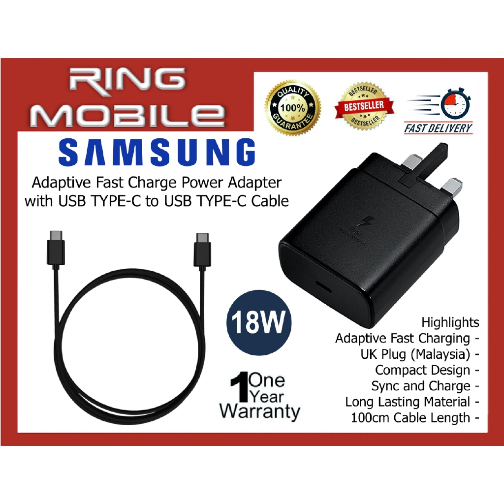 Samsung Adaptive Fast Charging Travel Adapter Charger with USB TYPE-C ...