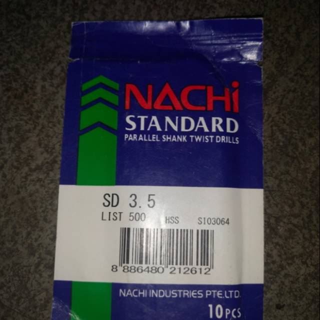 Nachi HSS Straight Shank Spiral Matric Drill Bit Size 3.5 mm | Shopee ...
