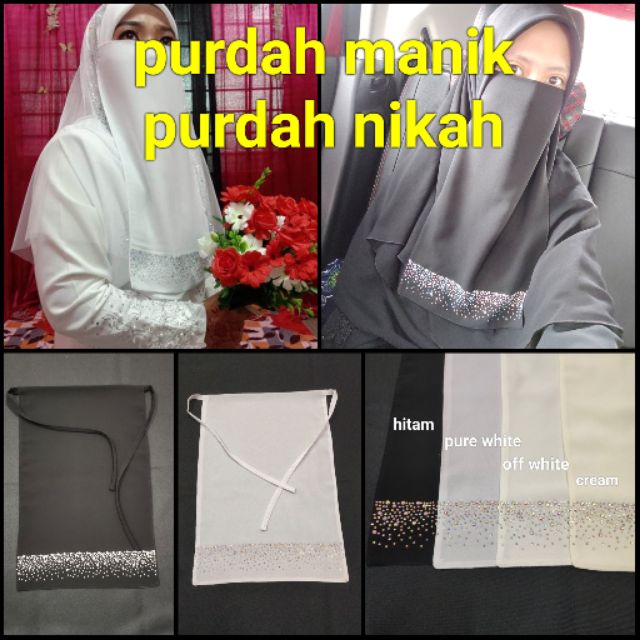 🌹ANINAS purdah manik tabur purdah nikah purdah diamond purdah murah ...