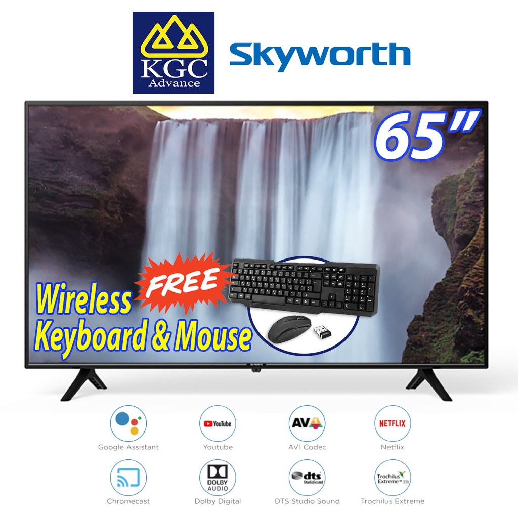 Skyworth 4K UHD Android LED TV (65") 65SUC6500 [Free Wireless Keyboard + Mouse] | Shopee Malaysia