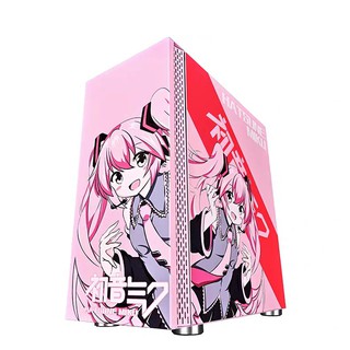 Hatsune Miku Animation Pink PC Case 2D Desktop PC Case Side See-through ...