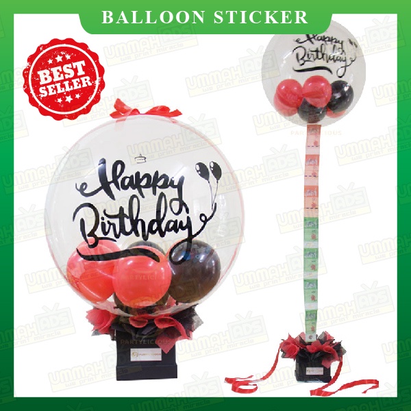 Sticker Balloon Party / Balloon Birthday Vinyl Sticker basic Color ...