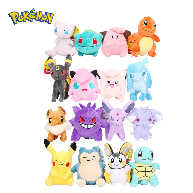 18cm Pokemon plush toys 17 styles Pikachu eevee Jigglypuff Jirachi ...