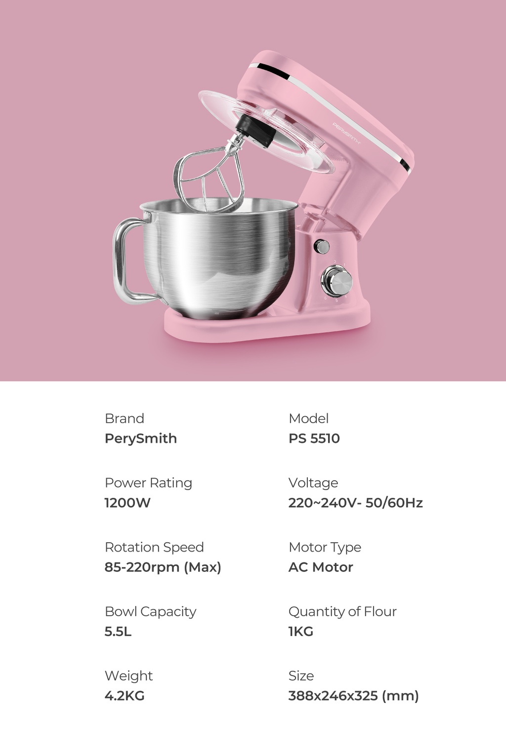 PERYSMITH PS5510 STAND MIXER (MULTI-COLOUR) - PerySmith Malaysia