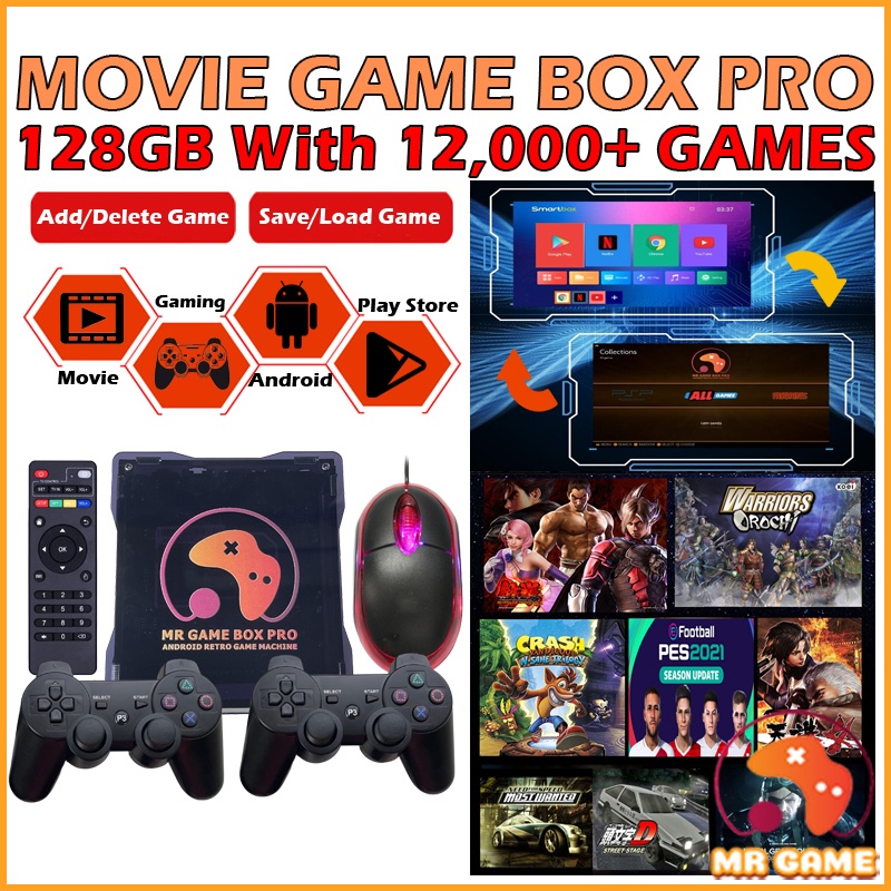 ANDROID MOVIE GAME BOX PRO 128GB With 12000 Classic Games Console ...