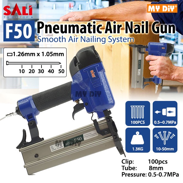 MYDIYSDNBHD - SALI F50 PNEUMATIC AIR NAIL GUN F50 WOOD WORKING AIR ...