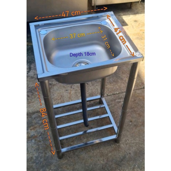 DIY Stainless Steel Single Bowl Sink Sinki Dapur | Shopee Malaysia