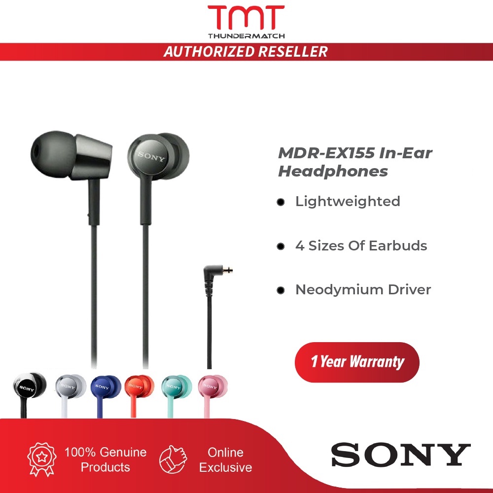 Sony MDR-EX155 In-Ear Headphones | Shopee Malaysia