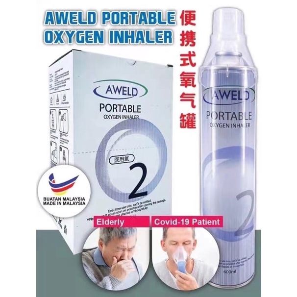 AWELD Portable Oxygen Inhaler Cylinder Tin Breathe Oxygen Tank Tin ...