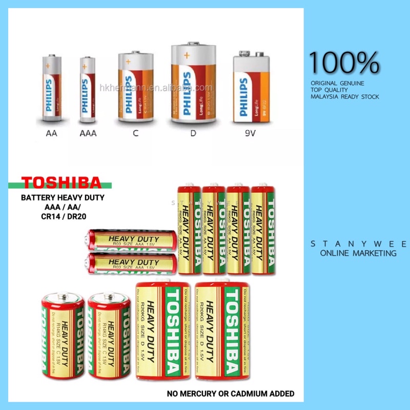Original Sony / Eveready / Philips / Toshiba Battery (Genuine / ready ...