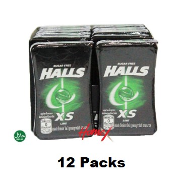 12 Packs Halls XS Lime Sugar Free Mint Sweet Candy HALAL (LOCAL READY ...