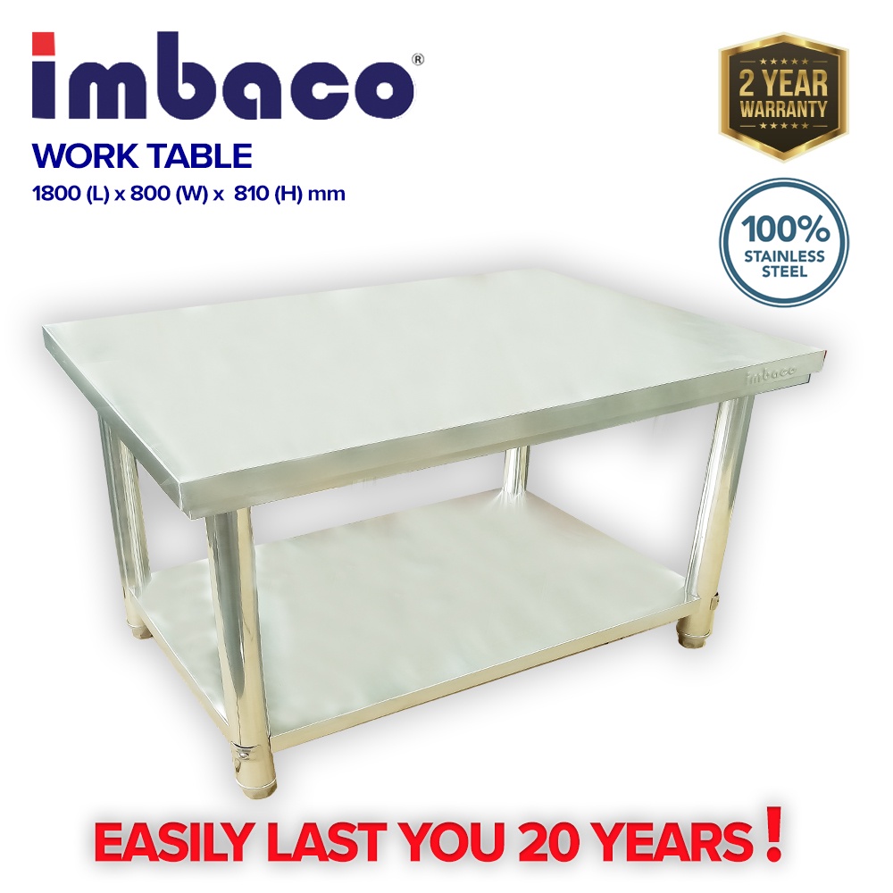 Imbaco Work Table 2 Tier Fully Stainless Steel Imported from Taiwan 2 ...