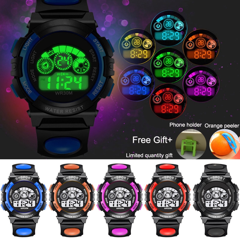 Waterproof Student Sports Digital LED Watch Kids Boys Girls Watch Jam ...