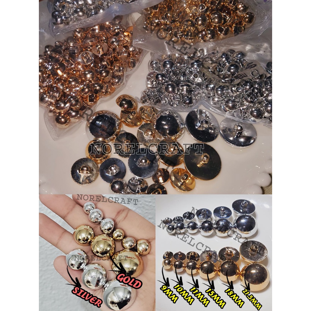 [12PCS] ROSE GOLD/SILVER MUSHROOM BUTTON/ BUTANG CENDAWAN WARNA ROSE ...
