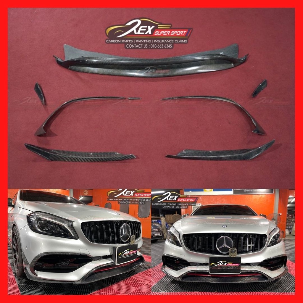 Mercedes Benz Facelift W176 A-Class A180 A200 A250 A45 AMG Front Canard ...