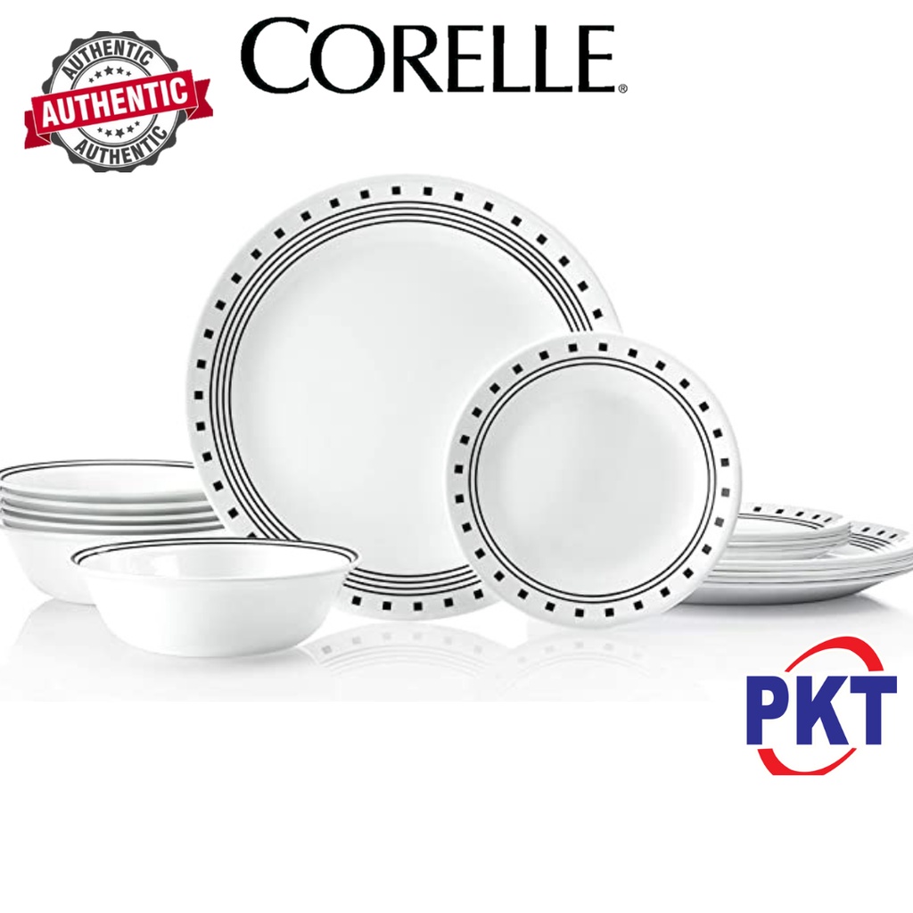 CORELLE LIVINGWARE 18PC DINNER SET CITY BLOCK // SET MAKAN CORELLE ...