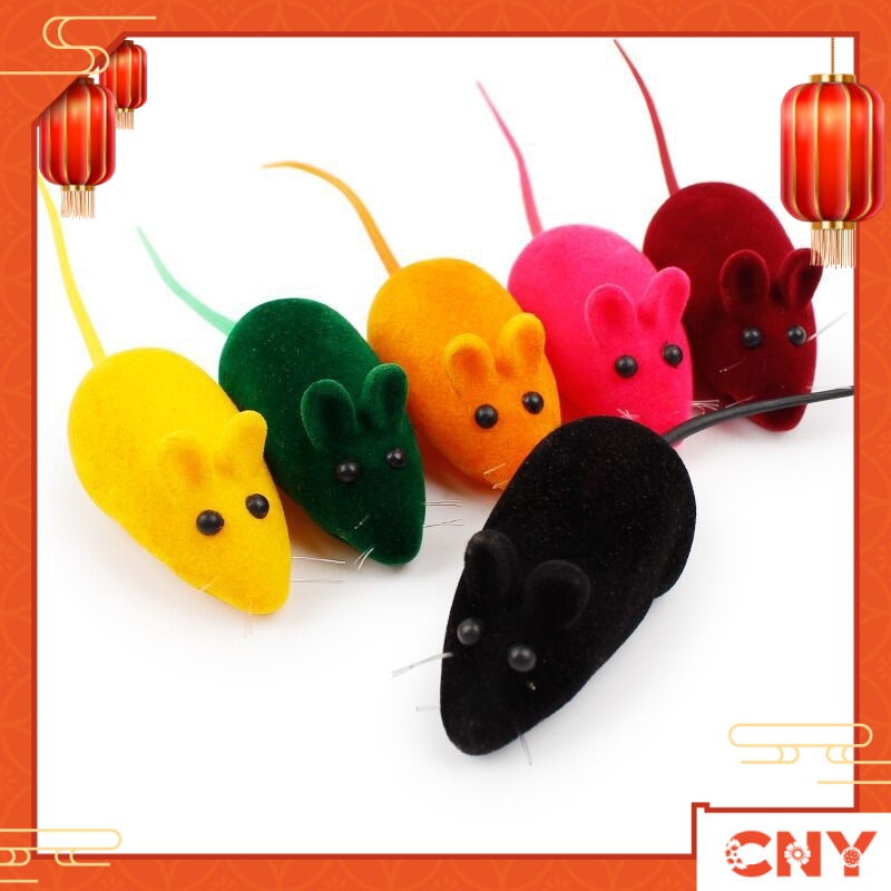 READY STOCK Rubber Squeaky Mouse Cat Kitten Toy Kucing Mainan (RANDOM ...