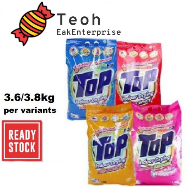 ( LOWEST PRICE ) TOP Powder Laundry Detergent ( 3.6 / 3.8kg ) ( 1pack ...