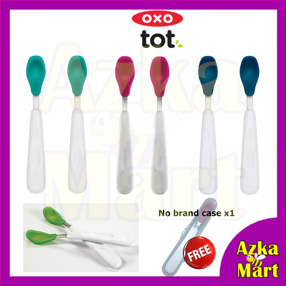 Oxo Tot Feeding Spoon Set With Soft Silicone 2pcs | Shopee Malaysia