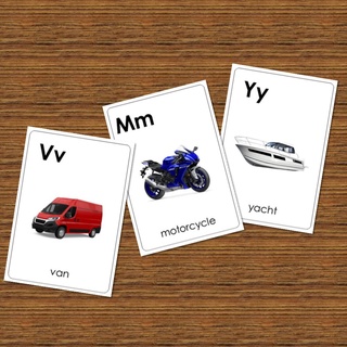 CARS ALPHABET Cards Transport Montessori Flash Educational Printable ...