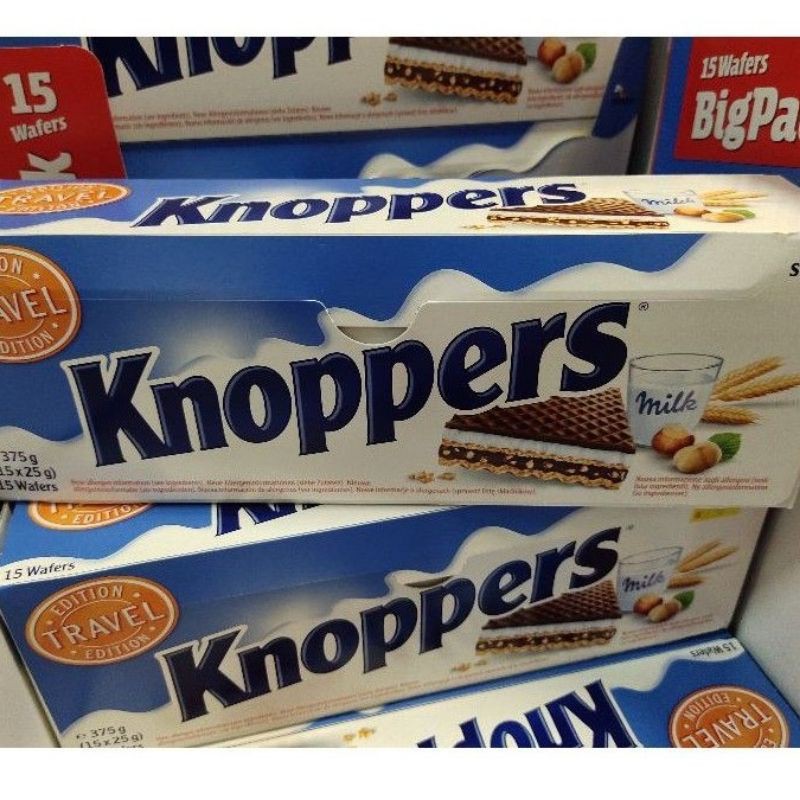 Storck Knoppers Hazelnut Chocolate Crispy Wafer 375g (15pcs x 25g ...