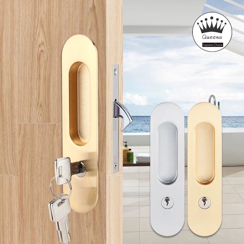Zinc Alloy Sliding Door Lock Hidde Handle Interior Door Pull Lock ...