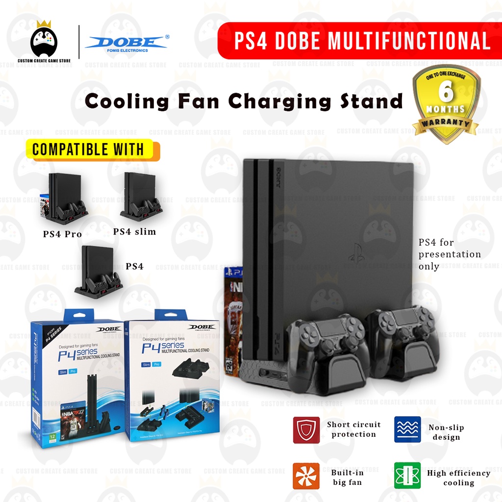 PS4 DOBE Multifunctional Cooling Fan Charging Stand [PS4 Slim / PS4 Pro ...
