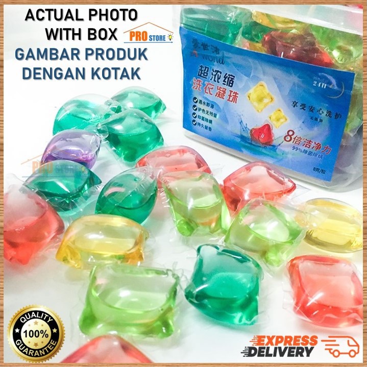 100pcsSabun Candy Sabun Viral Laundry Beads Ball Liquid Detergent Cloth ...