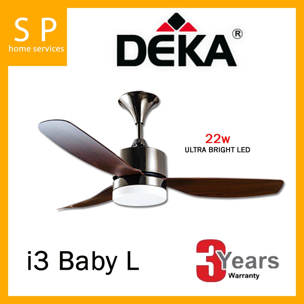 Deka 48" 3 Blades 4 Speed Ceiling Fan With 22W Ultra Bright LED (i3 ...