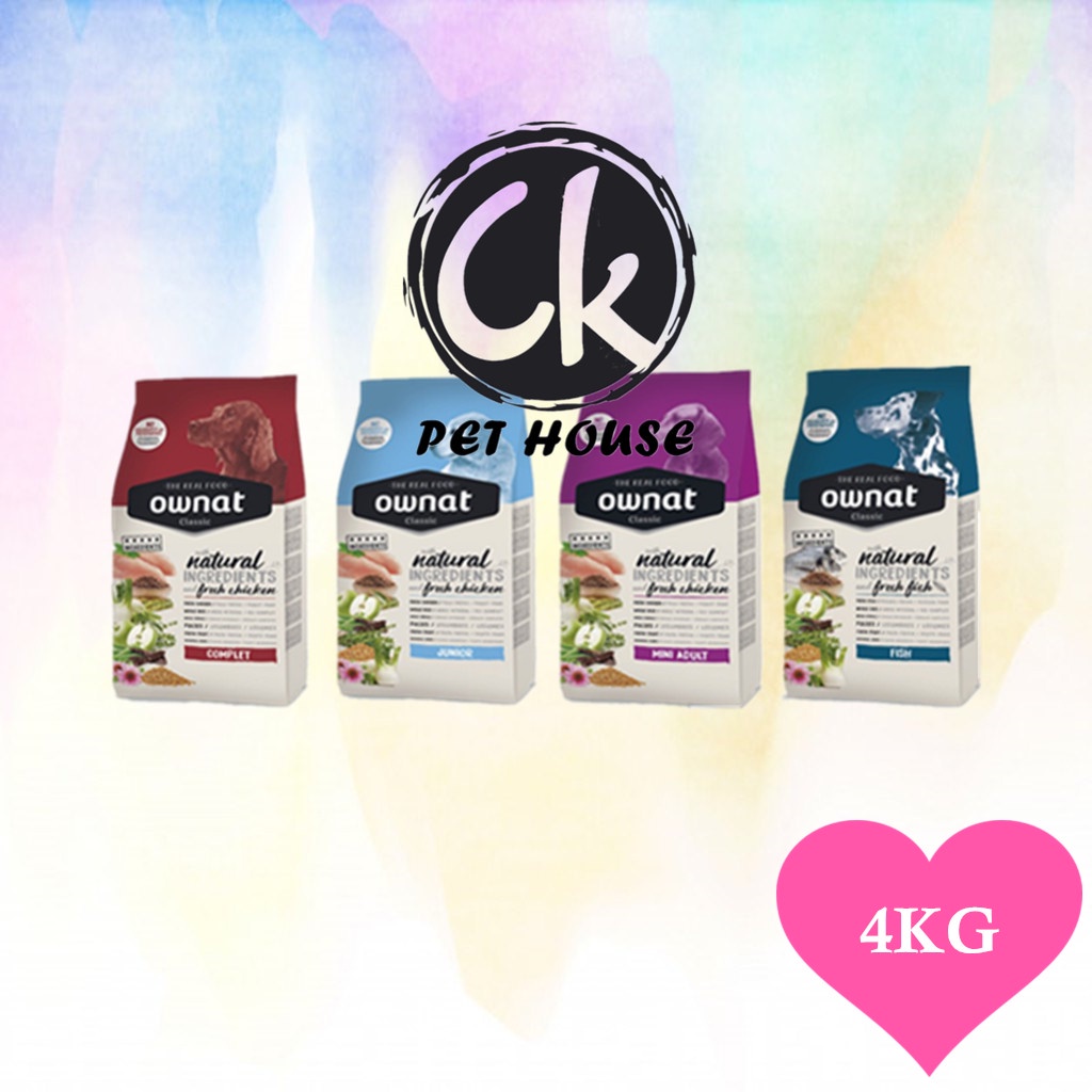 Ownat Classic Mini Adult / Fish / Complet / Junior Puppy Dog Food 4KG ...