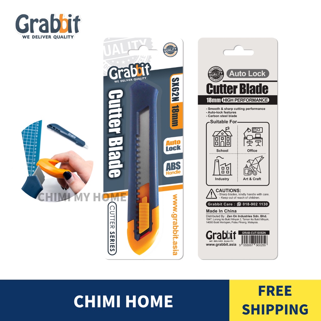 Grabbit Auto Lock Stationery Cutter 18MM | Shopee Malaysia