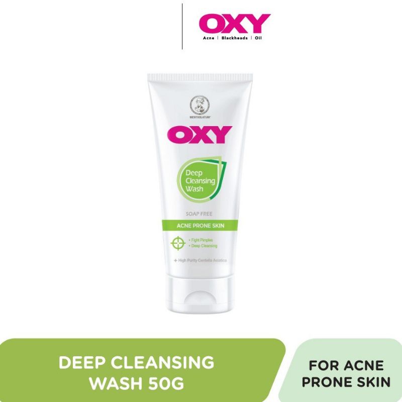 OXY Deep Cleansing Wash Acne Prone Skin (Soap Free) 50g/100g | Shopee ...