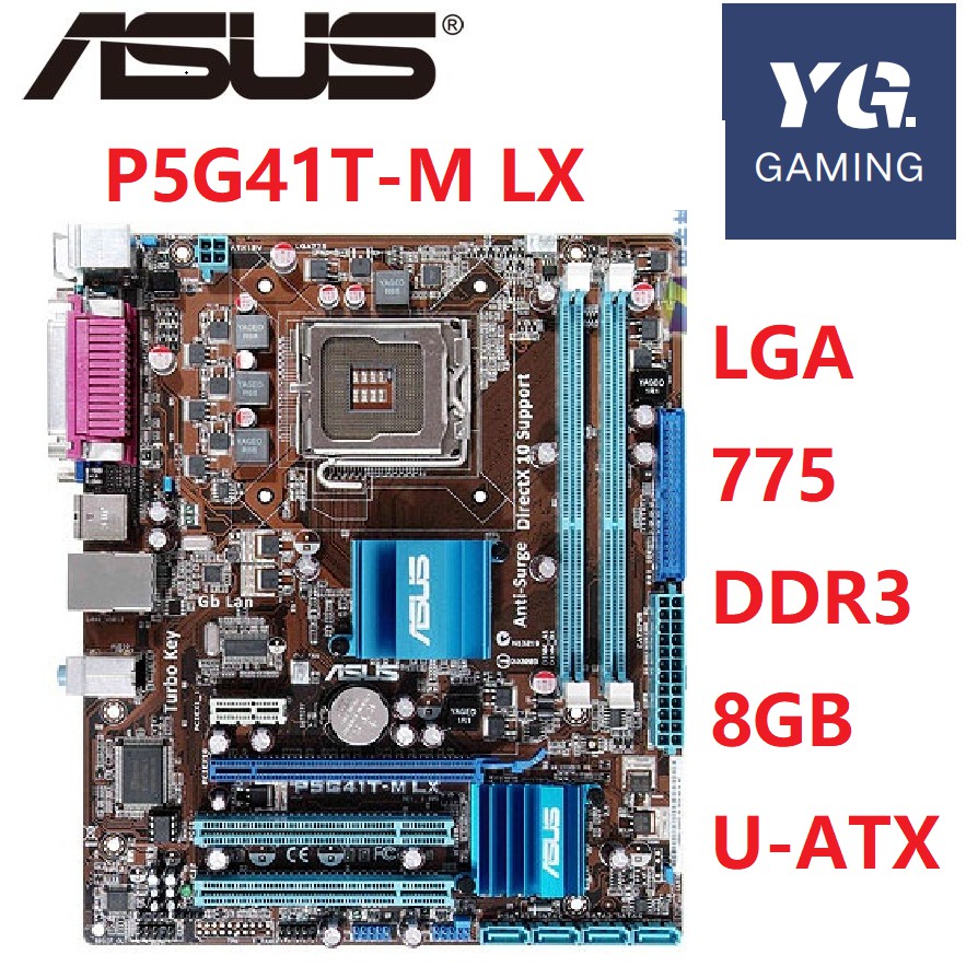 Asus P5G41T-M LX Desktop Motherboard G41 Socket LGA 775 Q8200 Q8300 ...