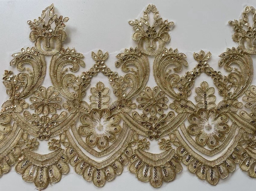 1 Meter Gold Color Border Lace Premium Designer Border Lace for Wedding ...