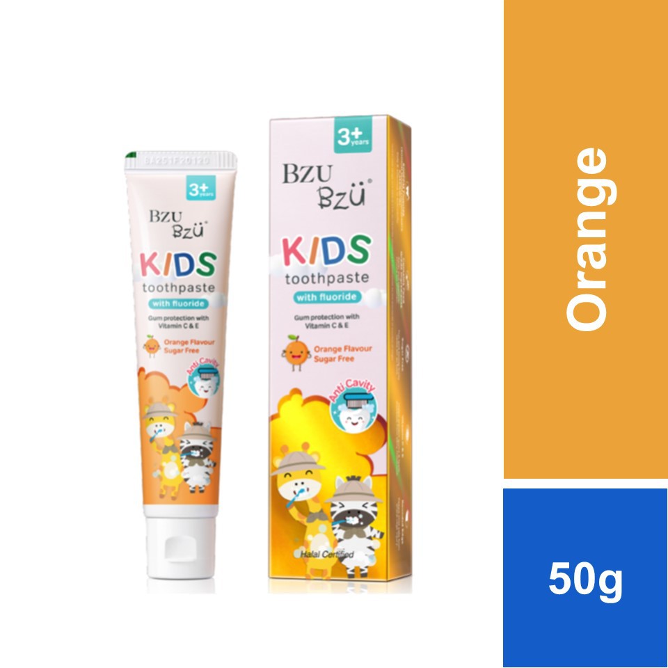 BZU BZU Kids Toothpaste Orange Flavour x 50g | Shopee Malaysia