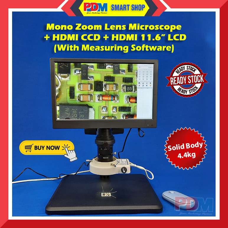 PDM Stereo Microscope Mono Zoom Lens Digital Microscope + Measuring ...