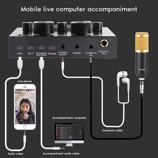 [READY STOCK] BM800 Mic V8 Plus Sound Card With Adjustable Microphone Condensor Recording ...