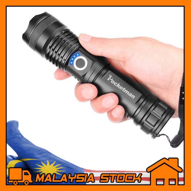 Torchlight 50000 lumens XLamp xhp50 Lampu Suluh most powerful ...