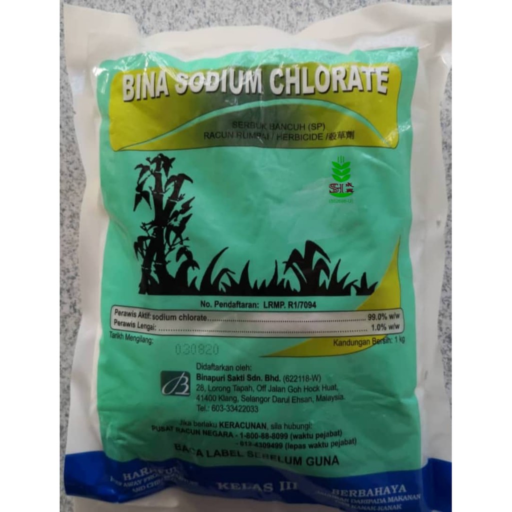 BINA SODIUM CHLORATE 1Kg/ Buluh/Sodium Chlorate 99%/ Rumput/Rumpai ...