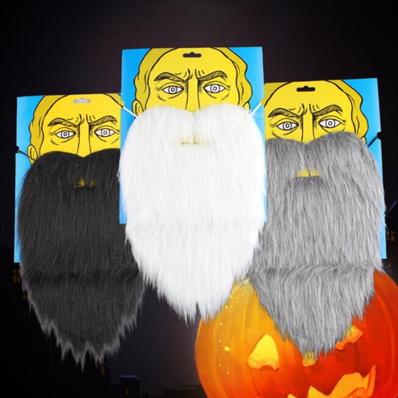 Santa Claus Beard Mustache Beard Long Thick Black White Santa Claus ...