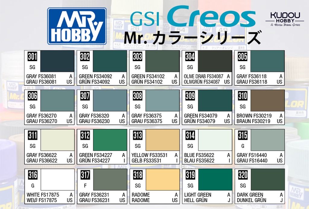 Mr Hobby Mr Color C301 - C320 Mr.Hobby Mr. Hobby Mrhobby Mr. Color ...
