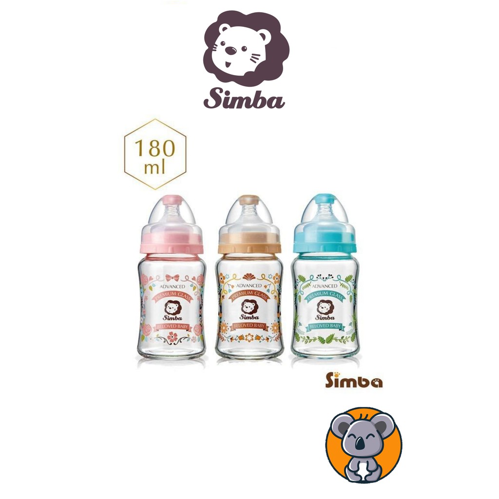 Simba Crystal Romance Wide Neck Glass Feeding Bottle -180ml | Shopee Malaysia