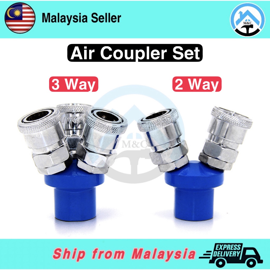 Air Compressor Manifold 2Way & 3way Quick Connect Multi Hose Coupler ...