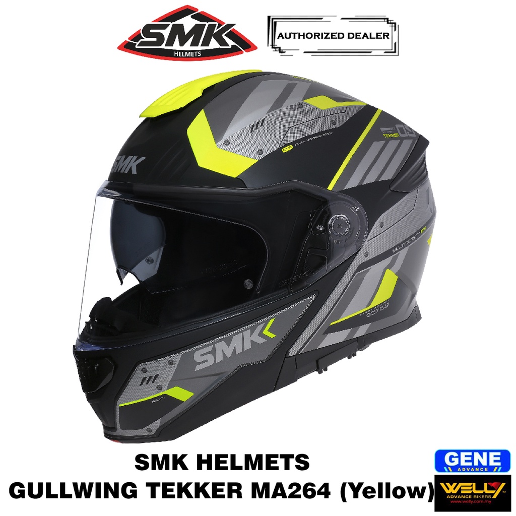 SMK Gullwing Tekker MA264 Yellow Modular Helmet 100% Original From Authorized Dealer | Shopee ...