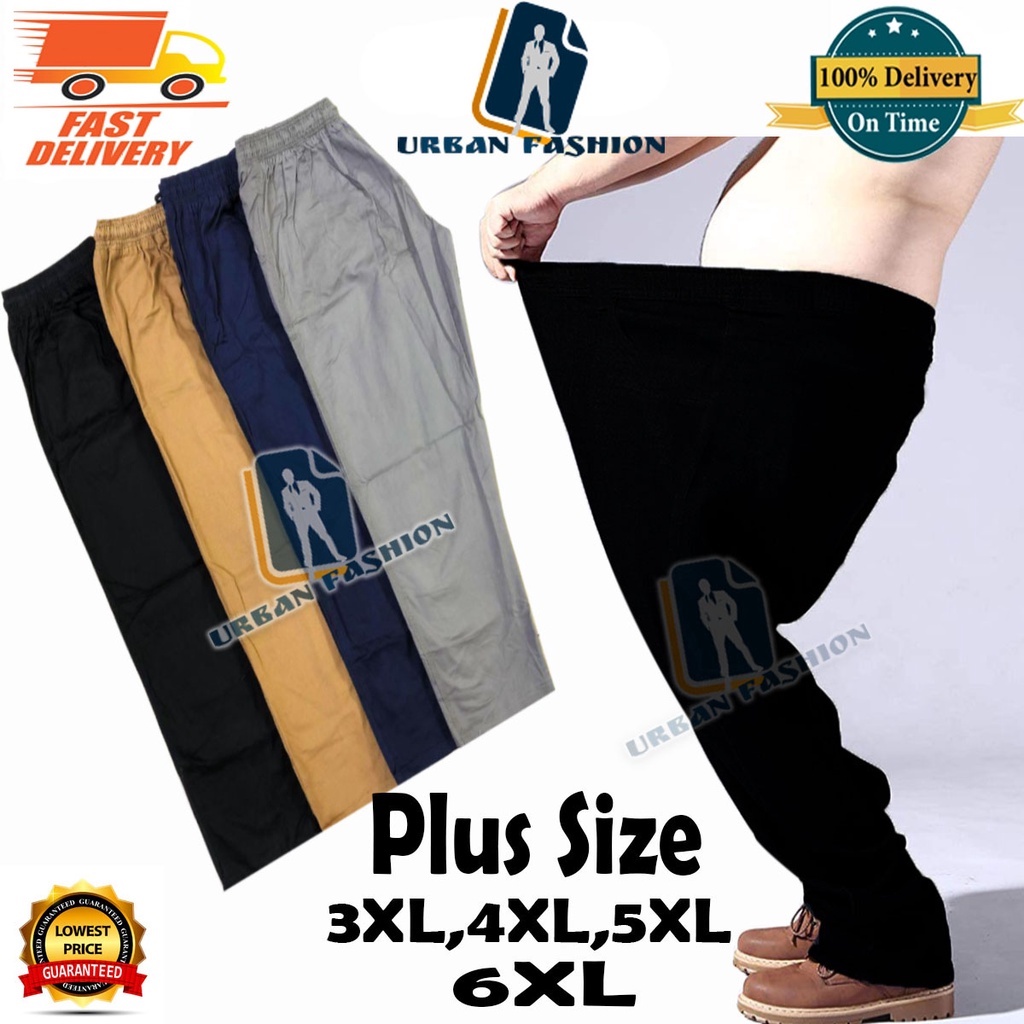 Plus Size Slack Pant Stretch Comfort Slack Pant Unisex Seluar Slack ...